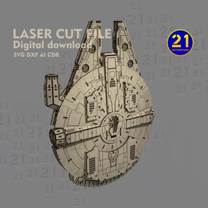 Space Falcon 3D Laser Cut File – Sci-fi Starship Model – Digital ...