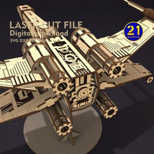 X-fighter T65 and T70 3D Laser Cut Model | Sci-fi Starfighter | Digital ...