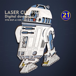 R2-D2 Layered Laser Cut File | 4 Layers | SVG DXF Digital Download - Etsy