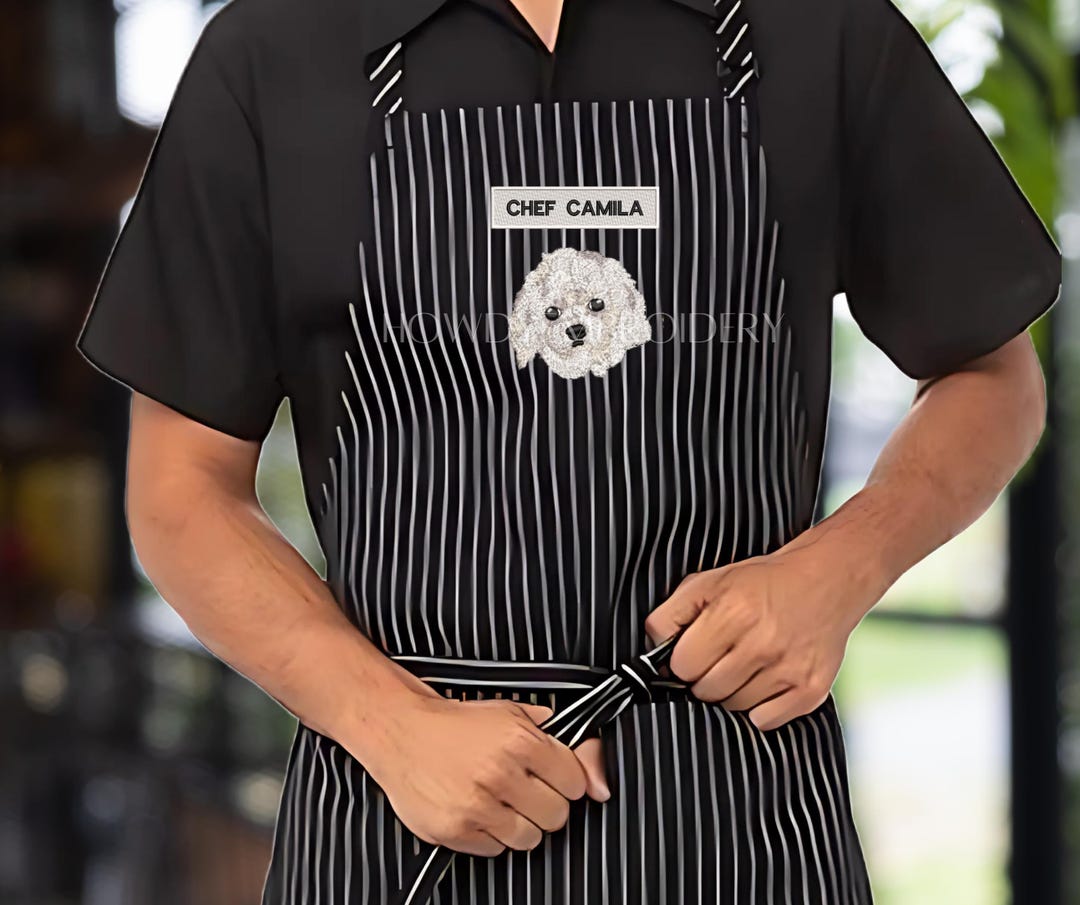 Custom Pet Embroidered Apron, Custom Pet Face Portrait Embroidery Gifts ...