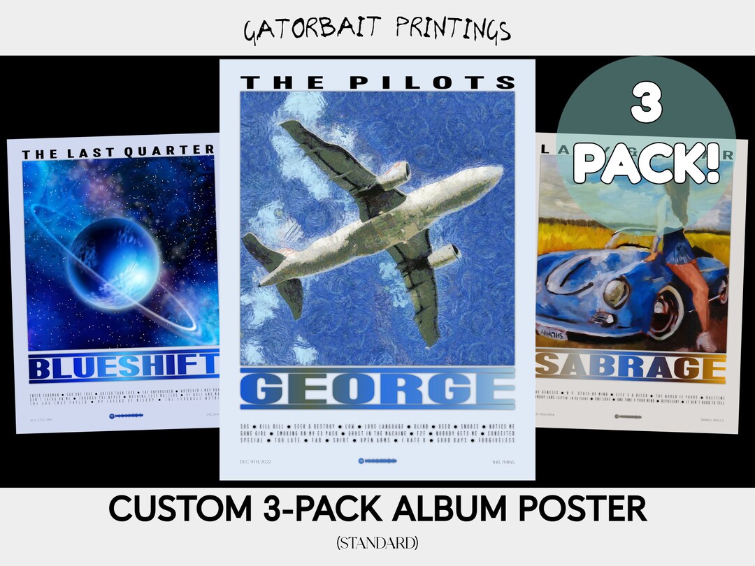 Custom Digital Music Album Print 3-pack Digital Album Poster Custom ...