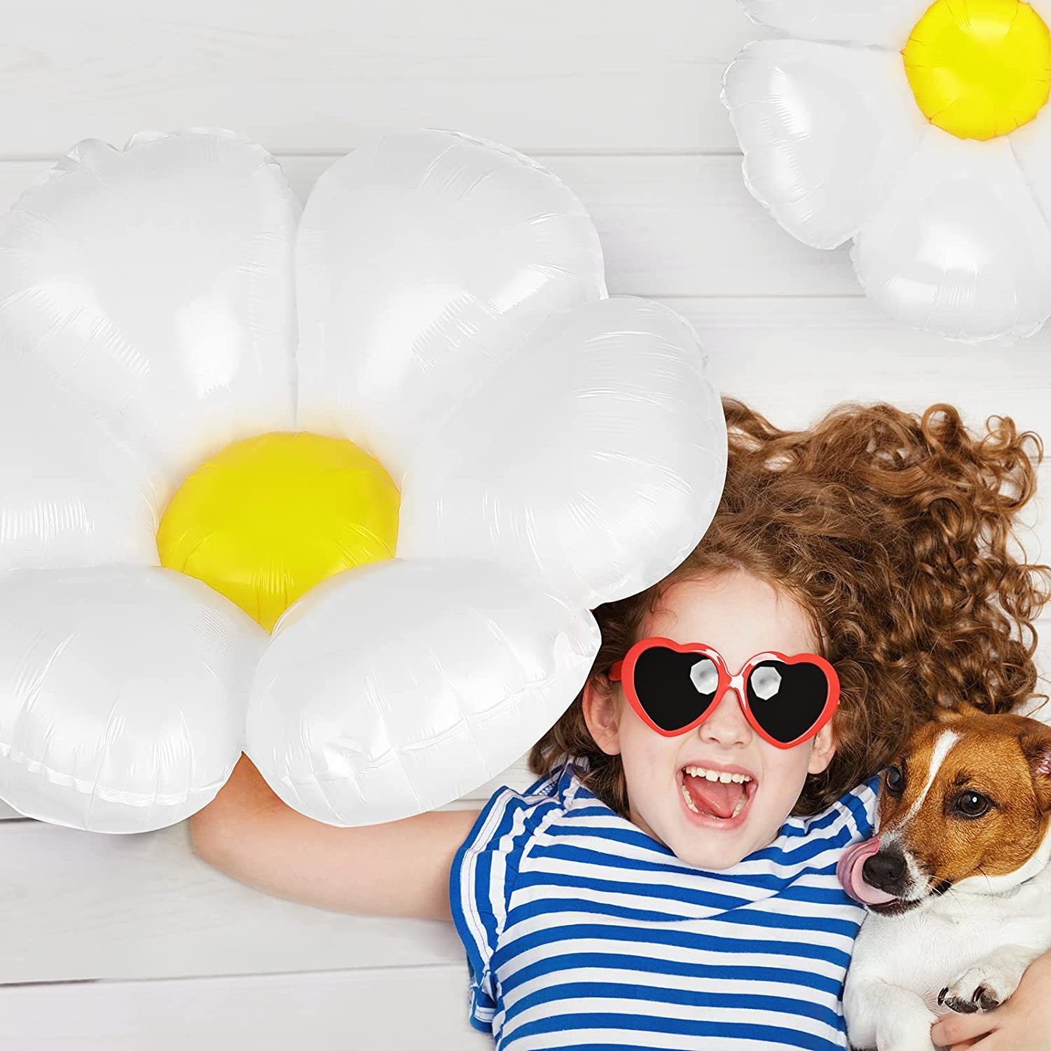 Set of TWO Giant Daisy Balloons Balloon Garland Kit Daisy Foil Mylar ...