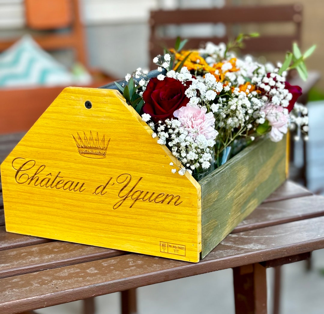 Wine Crate Panel Box Planter - Etsy