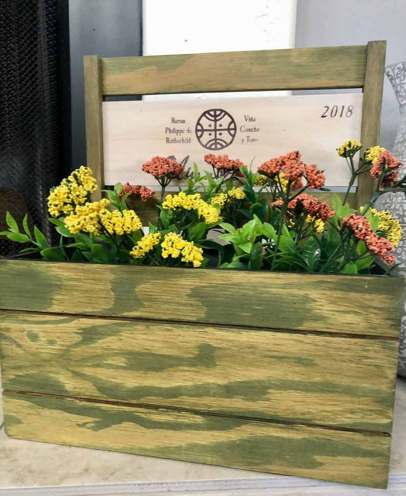 Wine Crate Panel Planter - Etsy