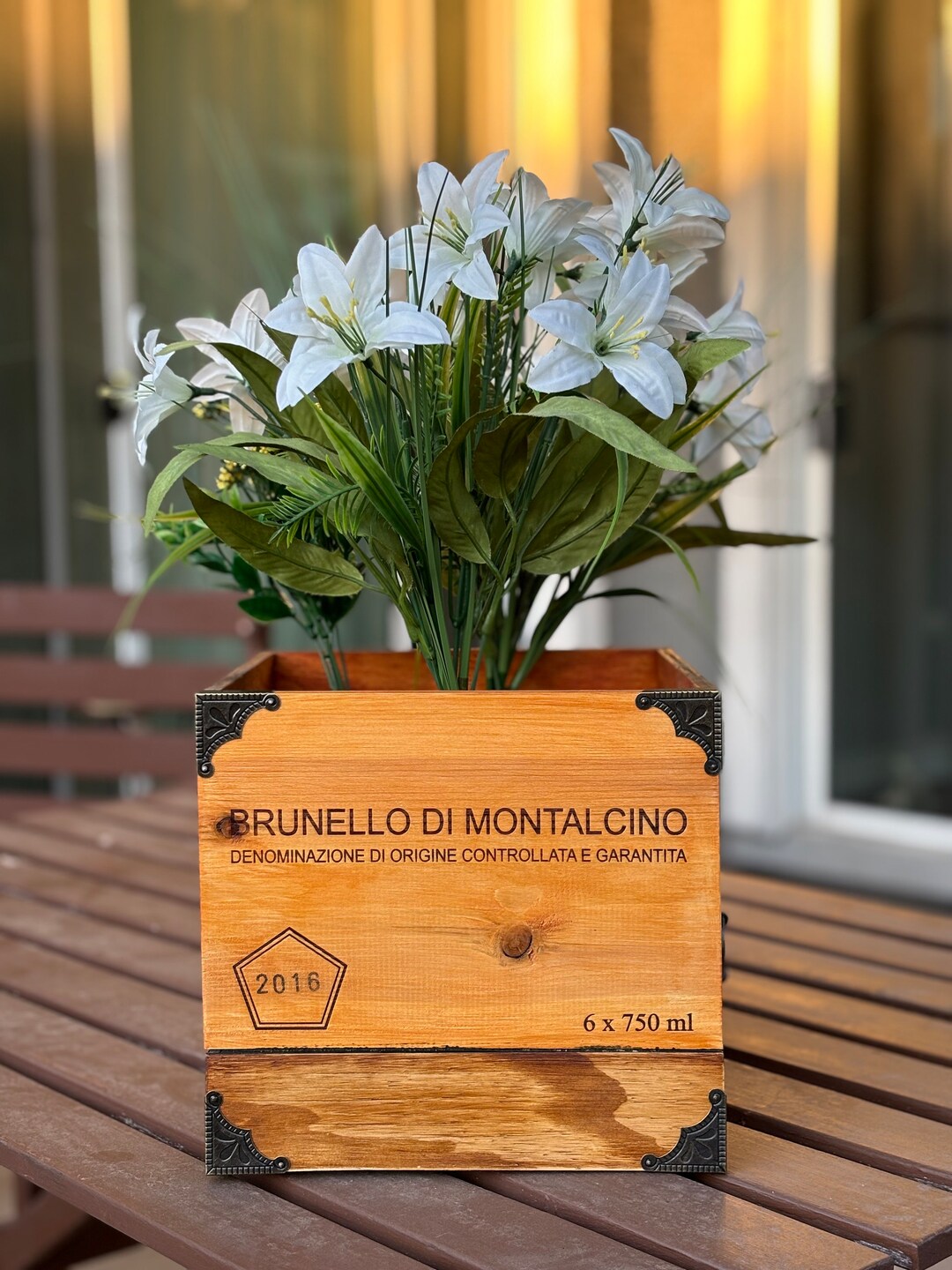 Wine Crate Panel Box Planter - Etsy