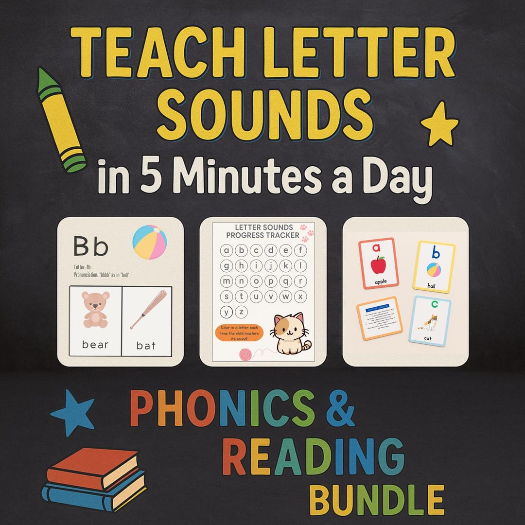 Phonics & Reading Printable Bundle | Letter Sounds Book, Flashcards ...