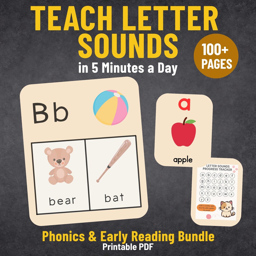 Phonics & Reading Printable Bundle | Letter Sounds Book, Flashcards ...