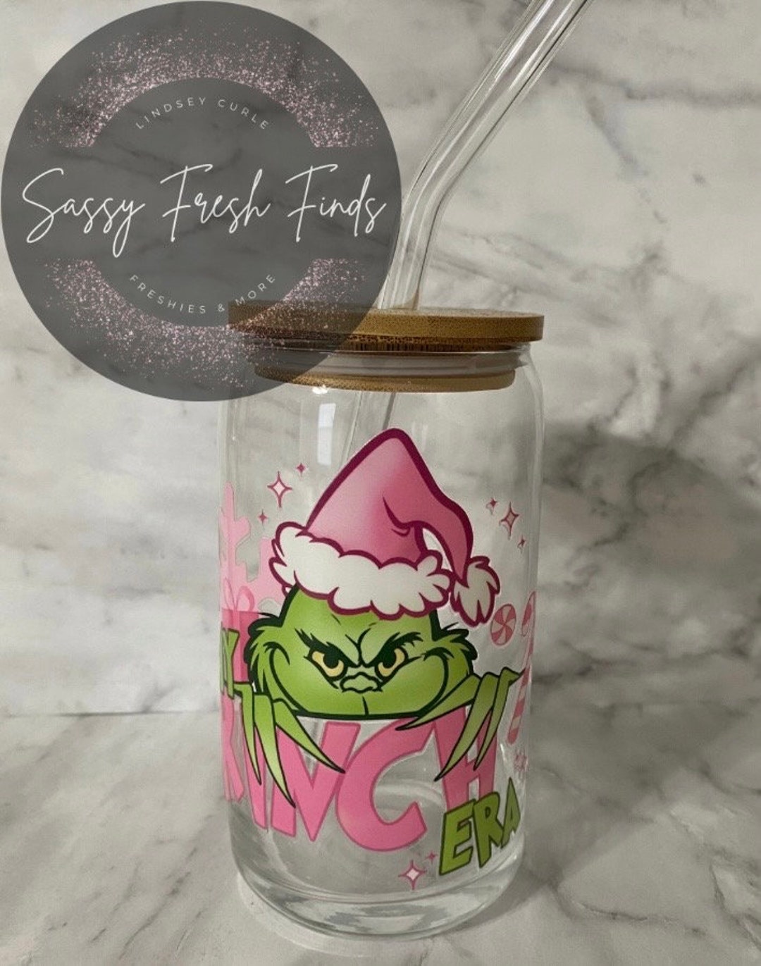 16 Oz Grinch Libbey Glass, Beer Can Glass, Beer Glass, Libby Cup, Pink ...