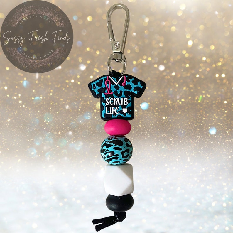 Scrub Life Beaded Bracelet Keychain, Nurse, Medical Field, MA, RN ...
