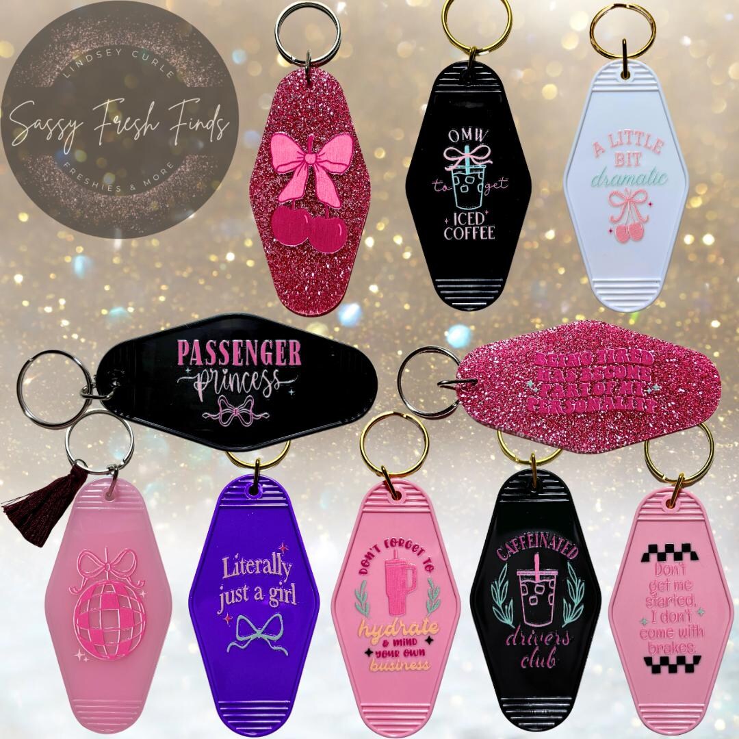 Bow Keychains, Girly Keychains, Acrylic Keychain, Motel Keychain ...
