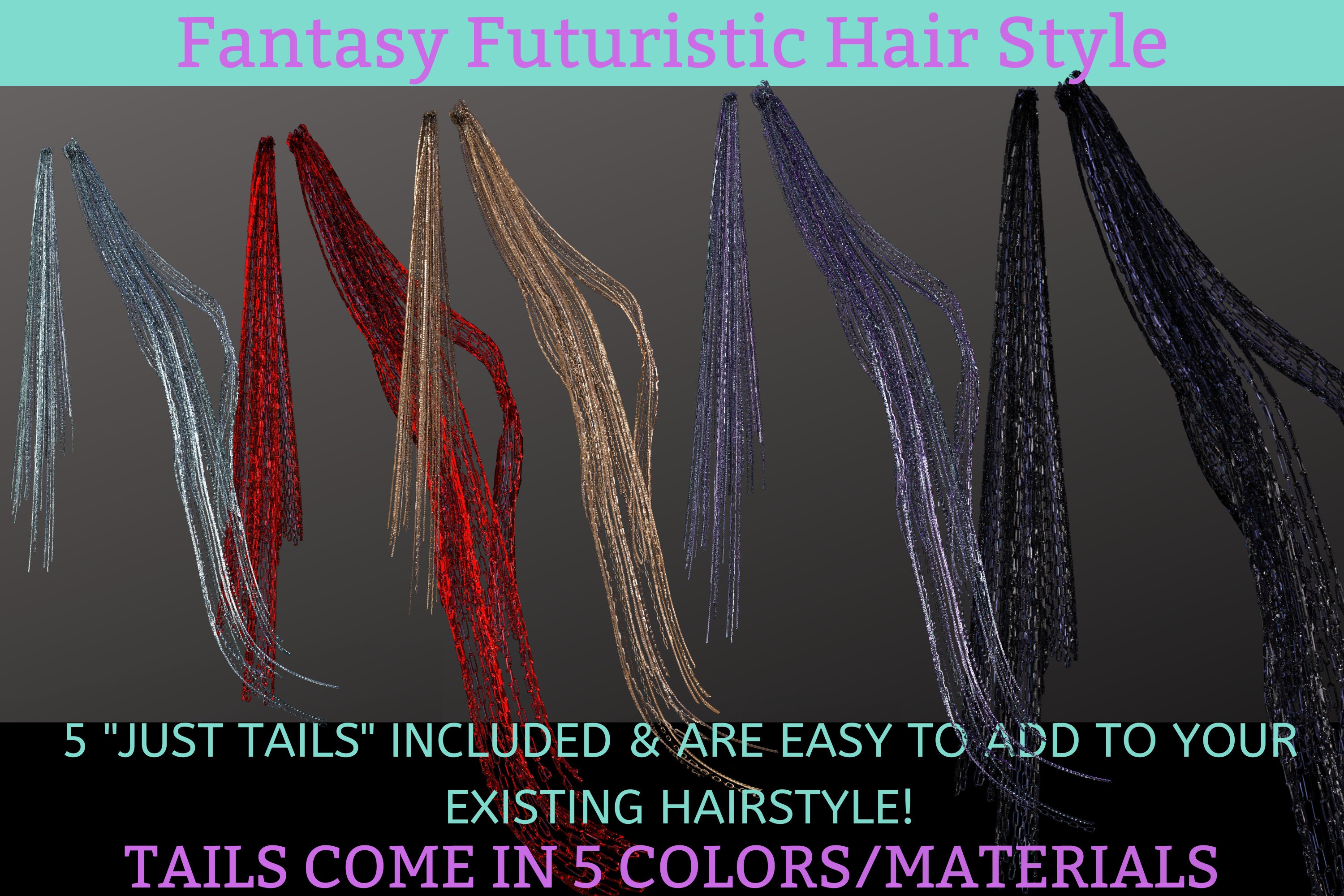 Fantasy Futuristic Hair Pack Png Overlays Clipart for Photomanipulation ...