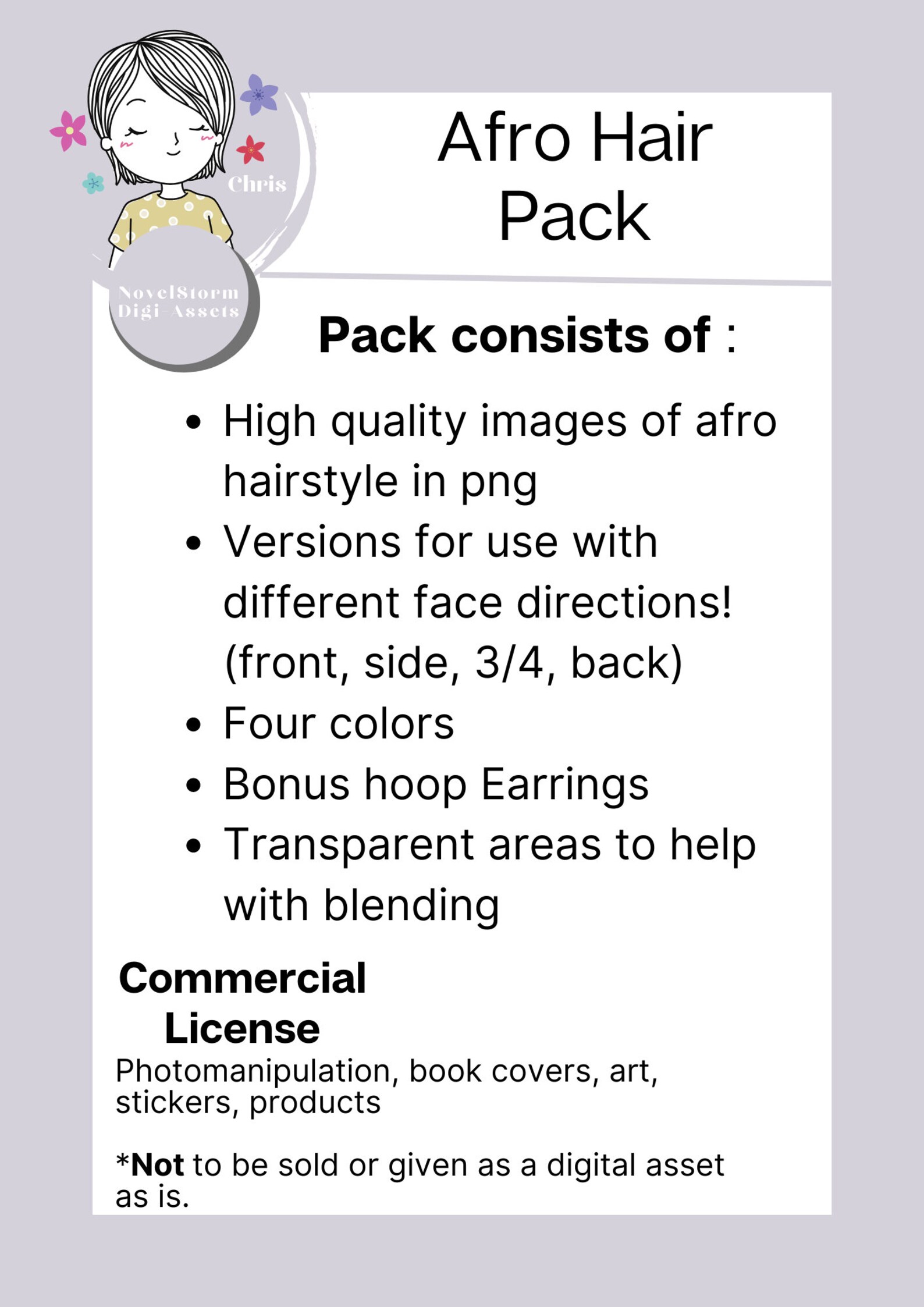 Afro Hair Pack Png Overlays Clipart for Photomanipulation, Photo ...