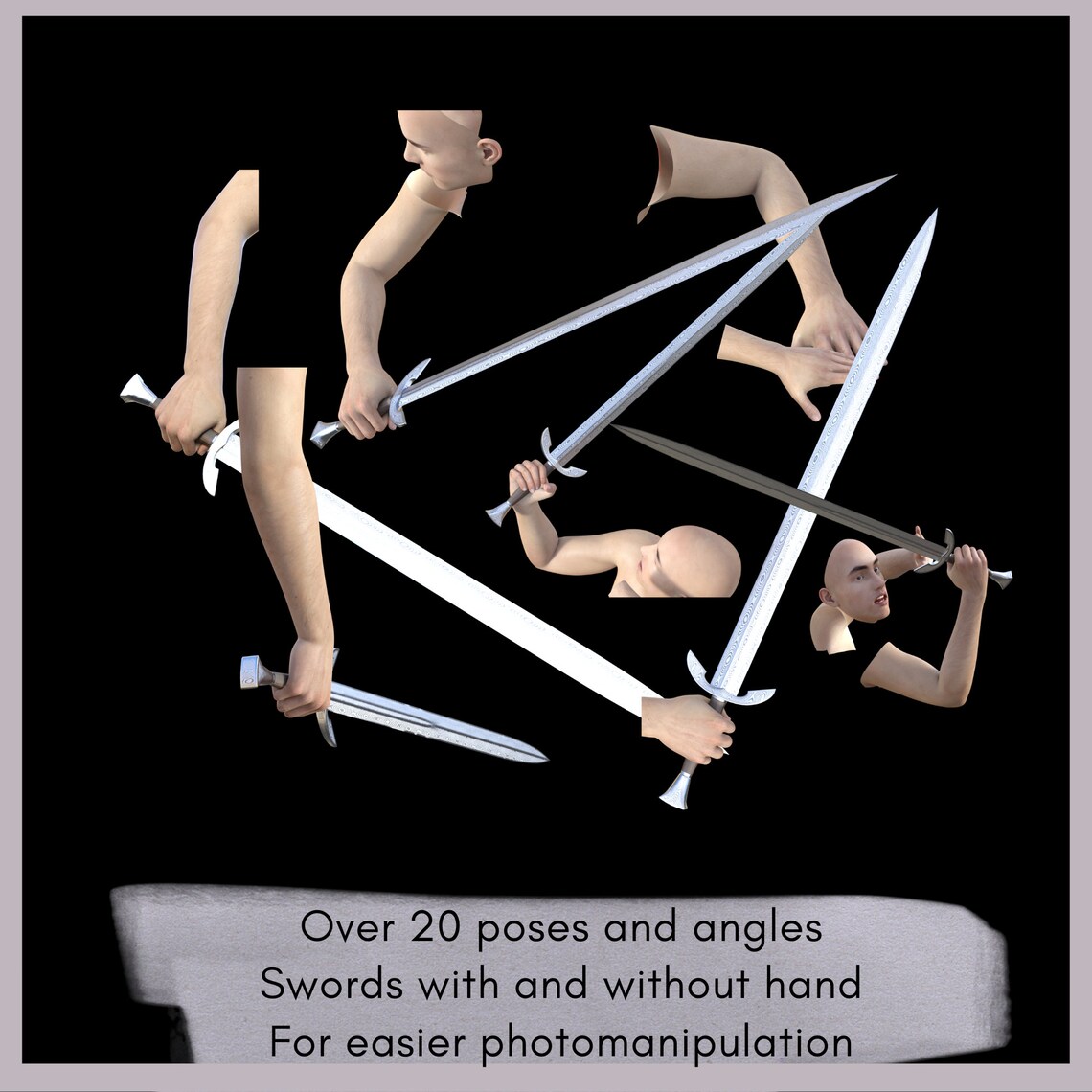 Mega Sword Hand Pack - More Than 20 PNG Swords With and Without Right ...