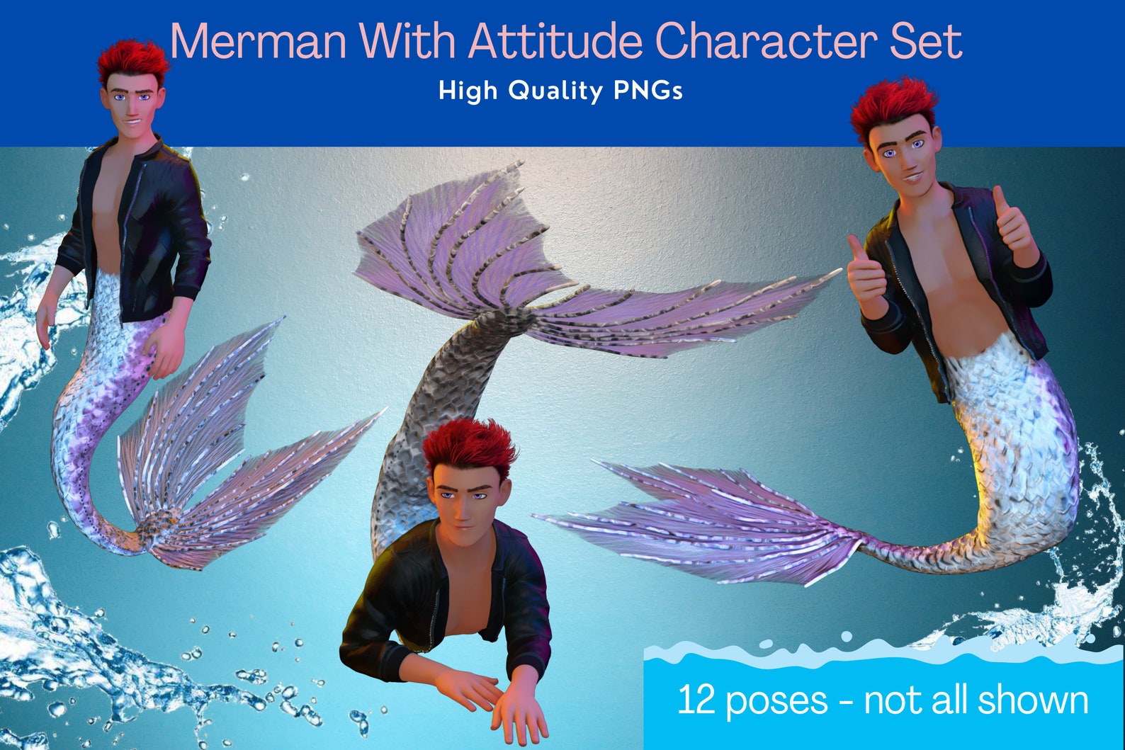 Merfolk With Attitude BUNDLE Mermaid and Merman With - Etsy
