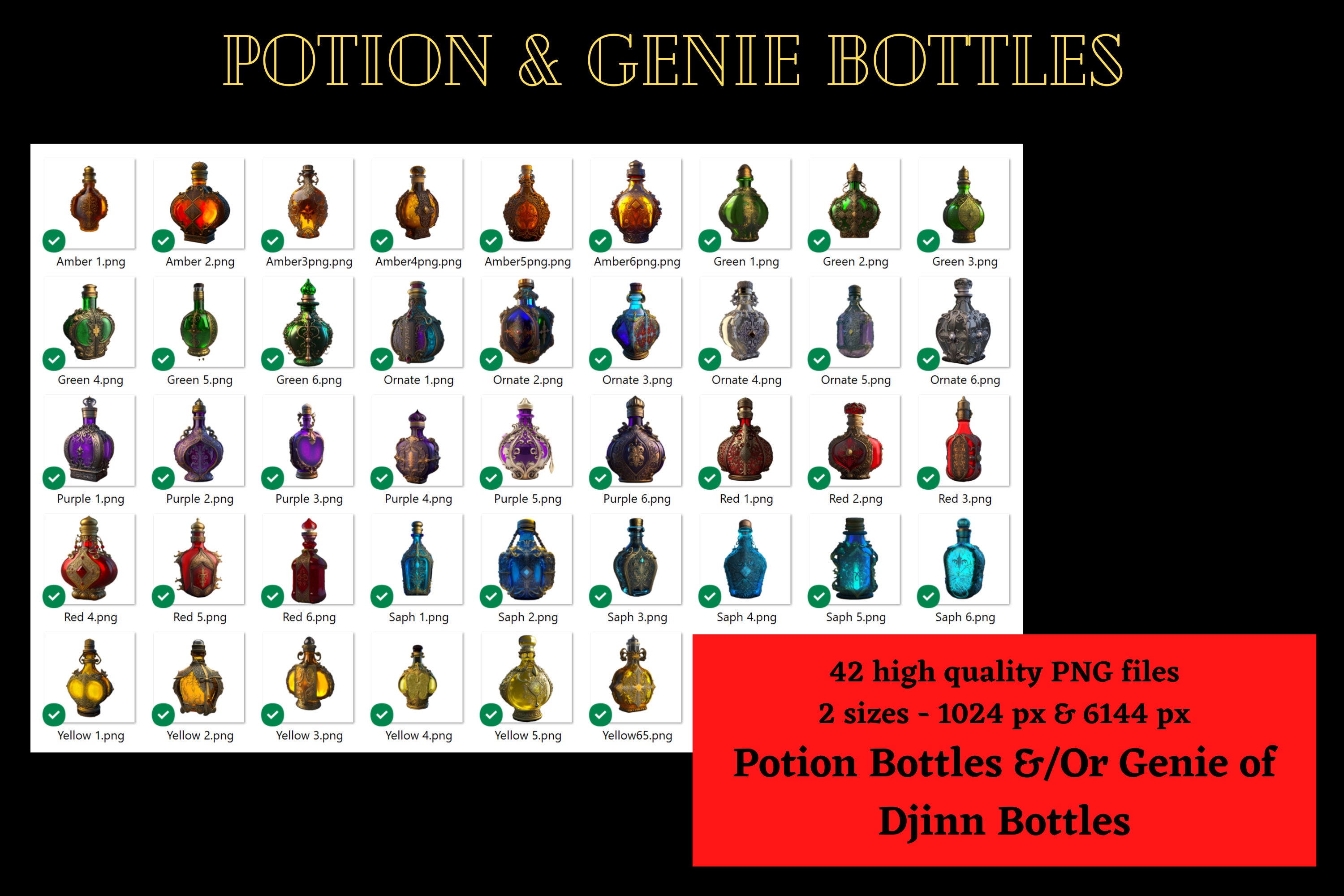 High Quality Pngs of Fantasy Potion Bottles That Can Double as Magical ...