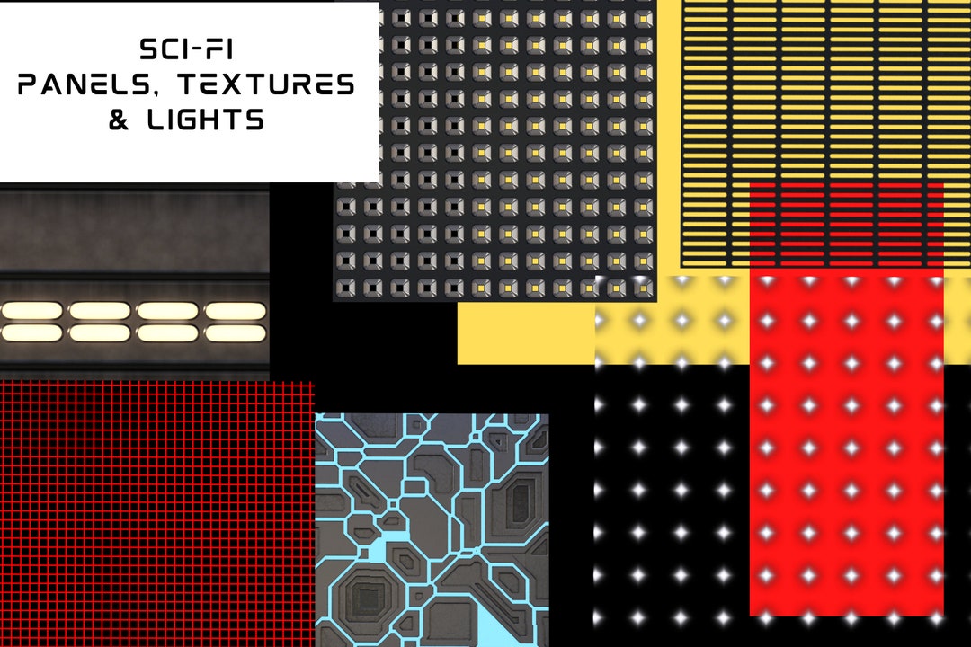 Sci-fi Futuristic Lights Textures Panels Assets - High Quality Png ...