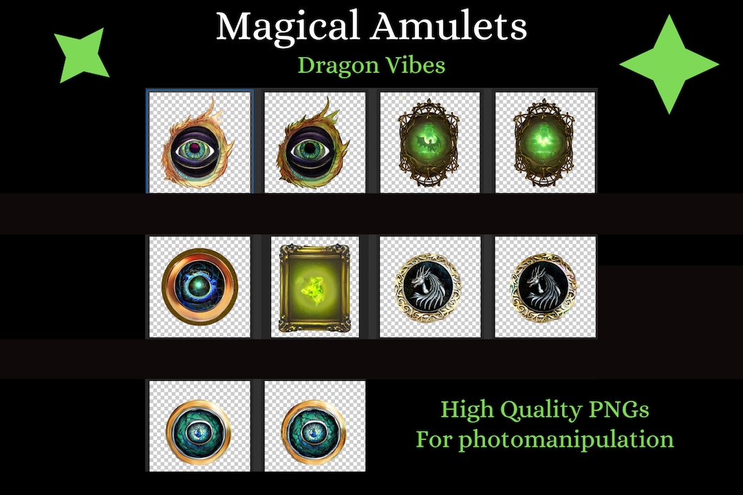 High Quality Pngs of Magical Talismans, Pendants, Amulets With A Dragon ...