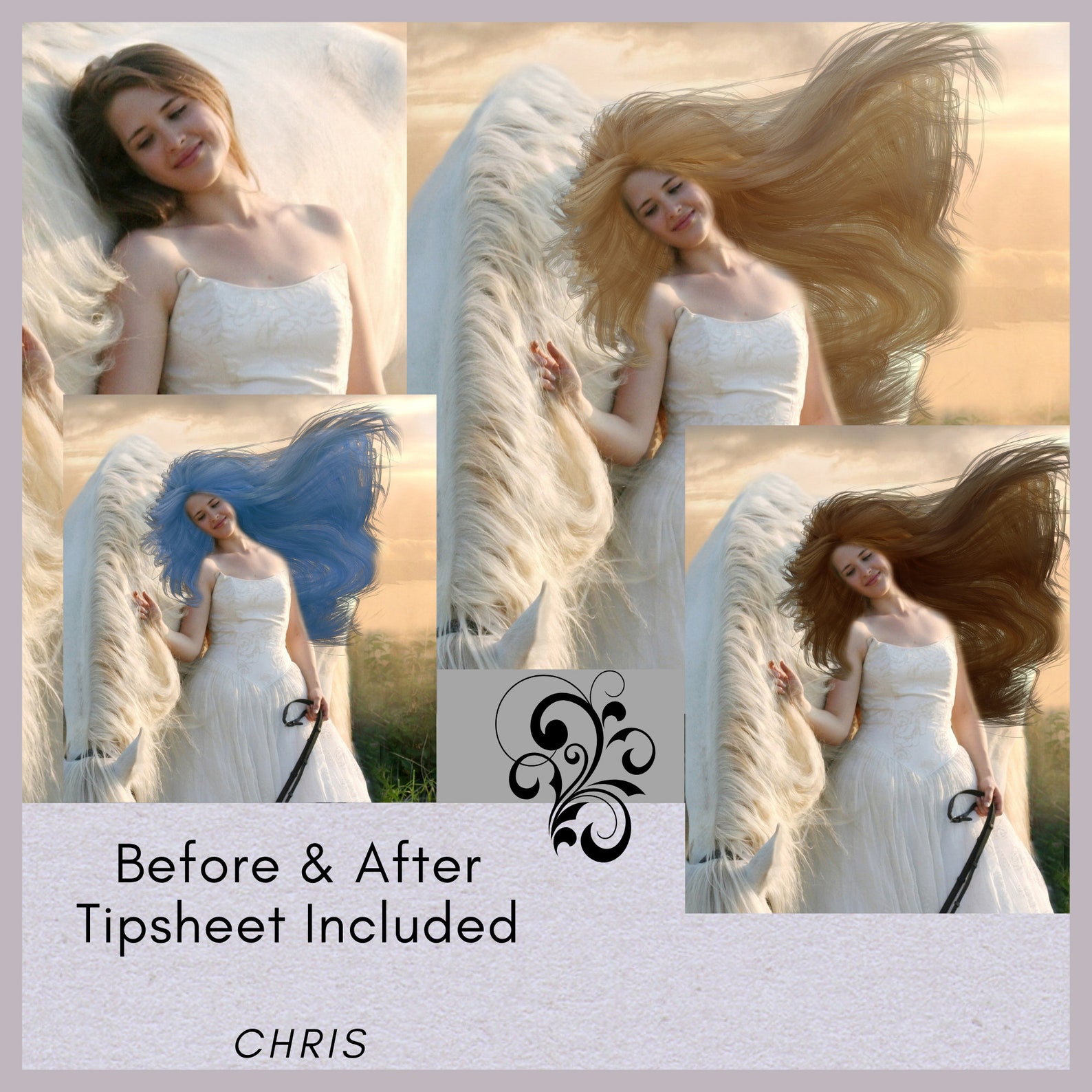 Long Windblown Hair Stock Pack 1 - Wig Easy to Use in Photomanipulation ...