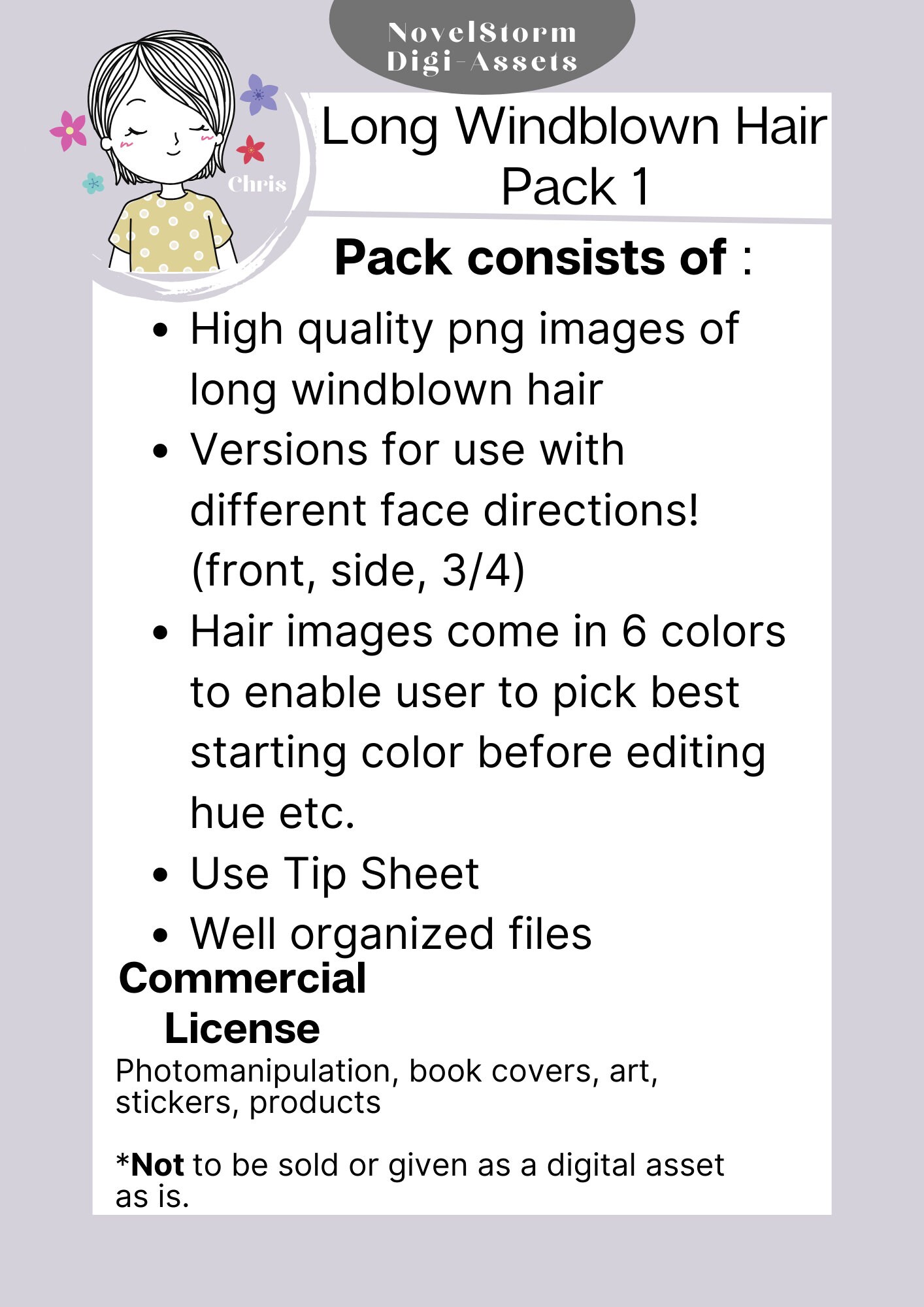 Long Windblown Hair Stock Pack 1 - Wig Easy to Use in Photomanipulation ...