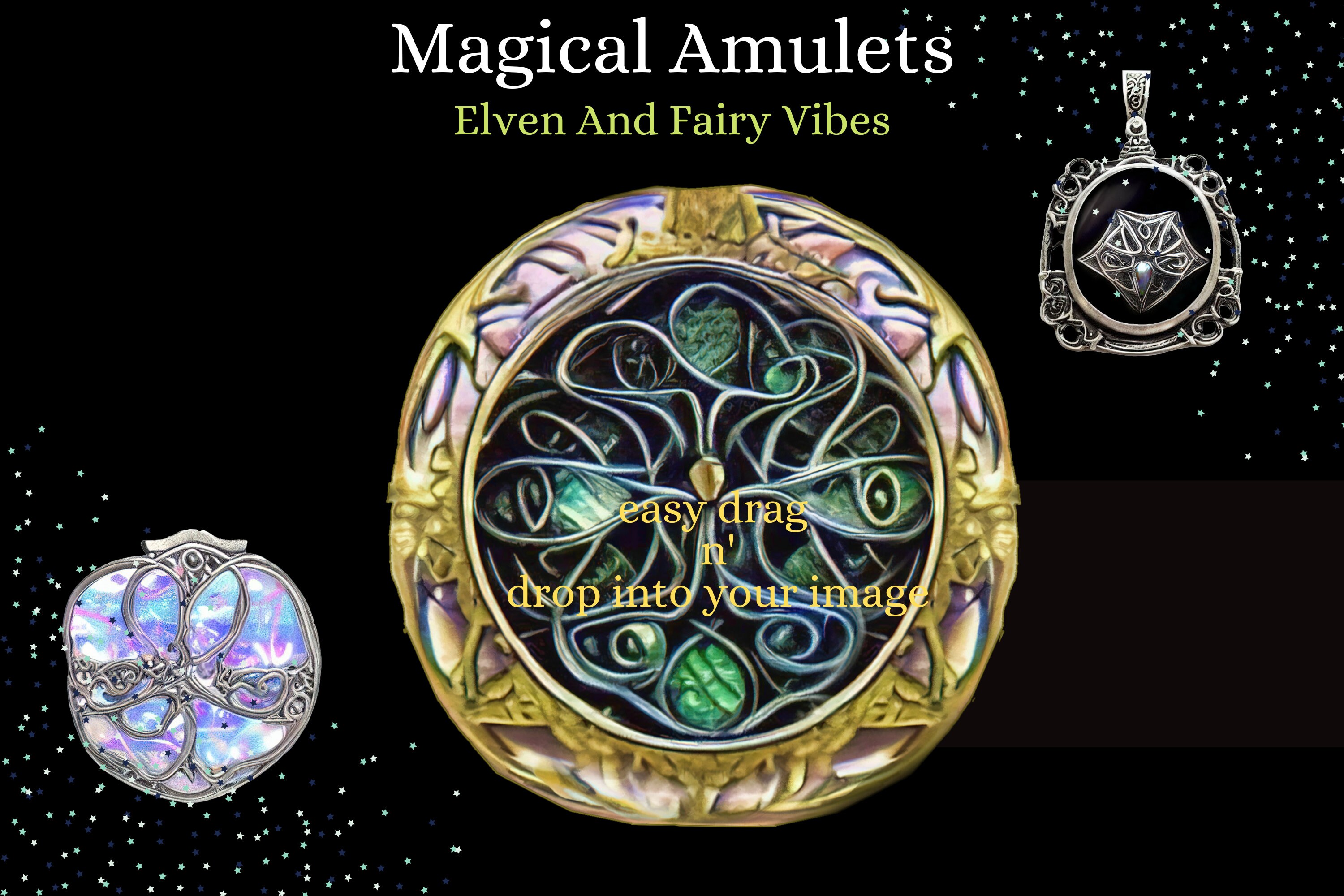 High Quality Pngs of Magical Talismans, Pendants, Amulets With an Elven ...