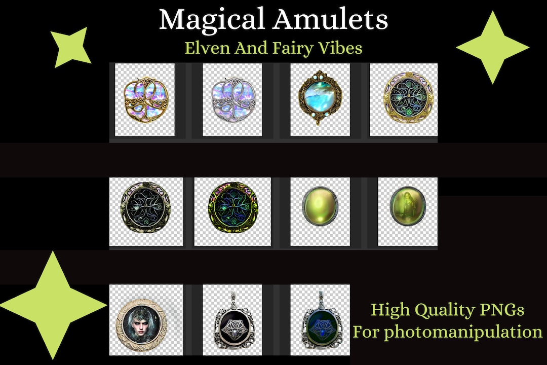 High Quality Pngs of Magical Talismans Pendants Amulets With - Etsy