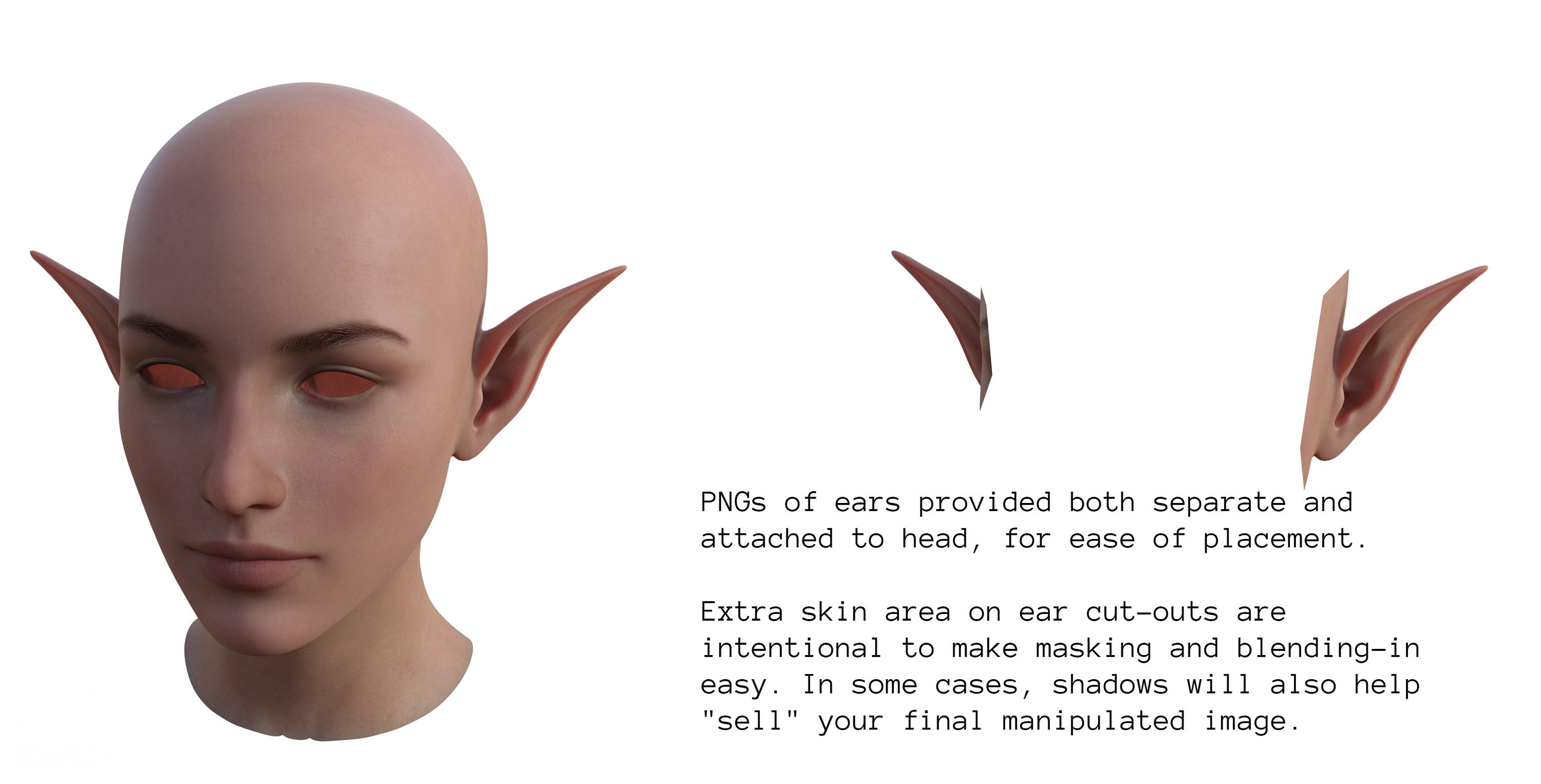 Classic Elf Ear Trio - High Quality Stock Elf Ear Png Images From Six ...