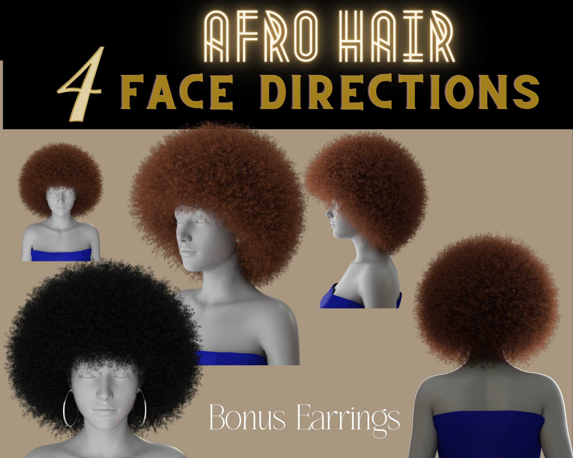 Afro Hair Pack Png Overlays Clipart for Photomanipulation, Photo ...