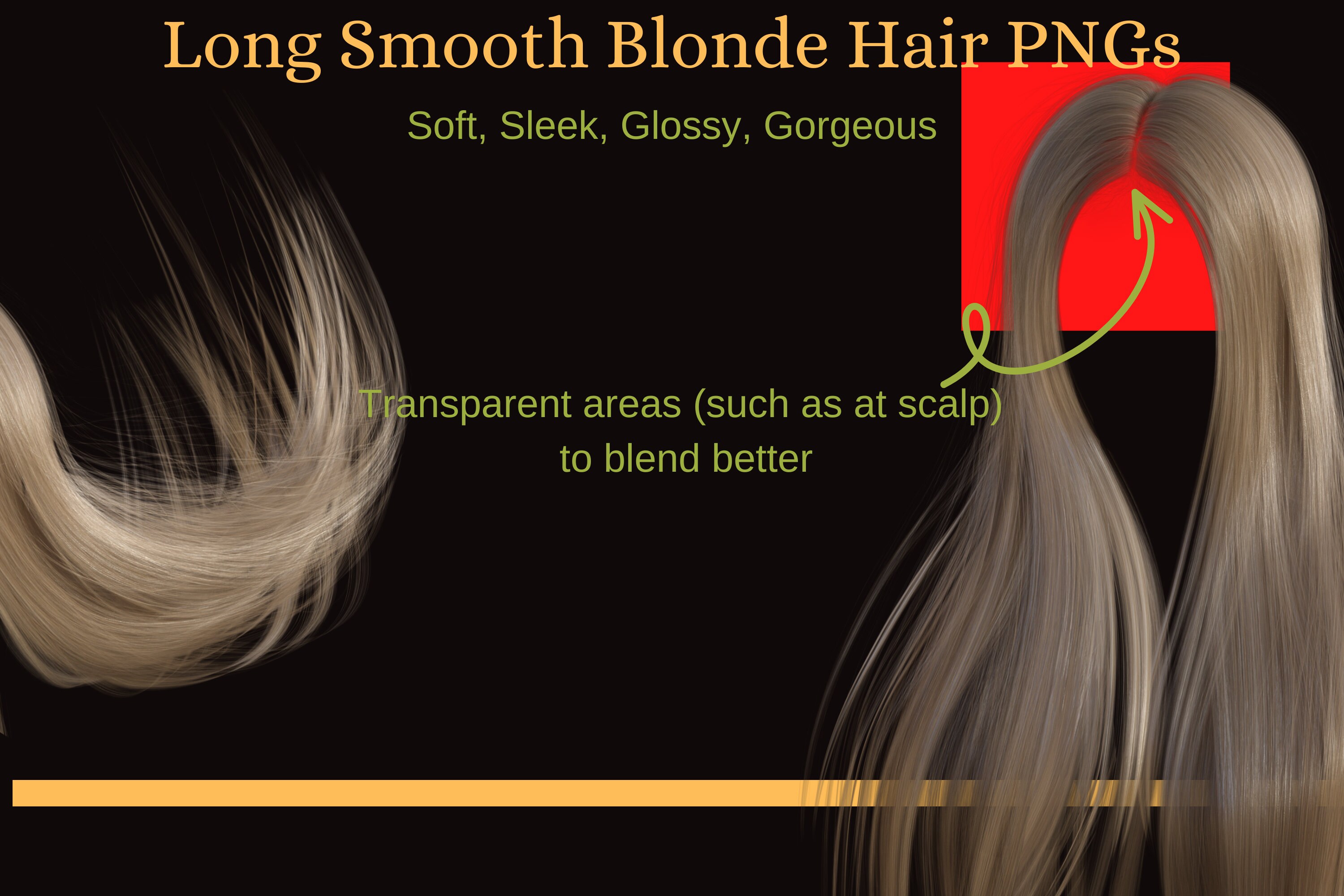 Gorgeous Glossy Sleek Windblown Long Blonde Hair Stock Images PNG ...