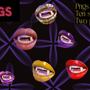 Vampire Fang Pack - Luscious Lips, Razor Sharp Fangs, Pngs for Overlay ...