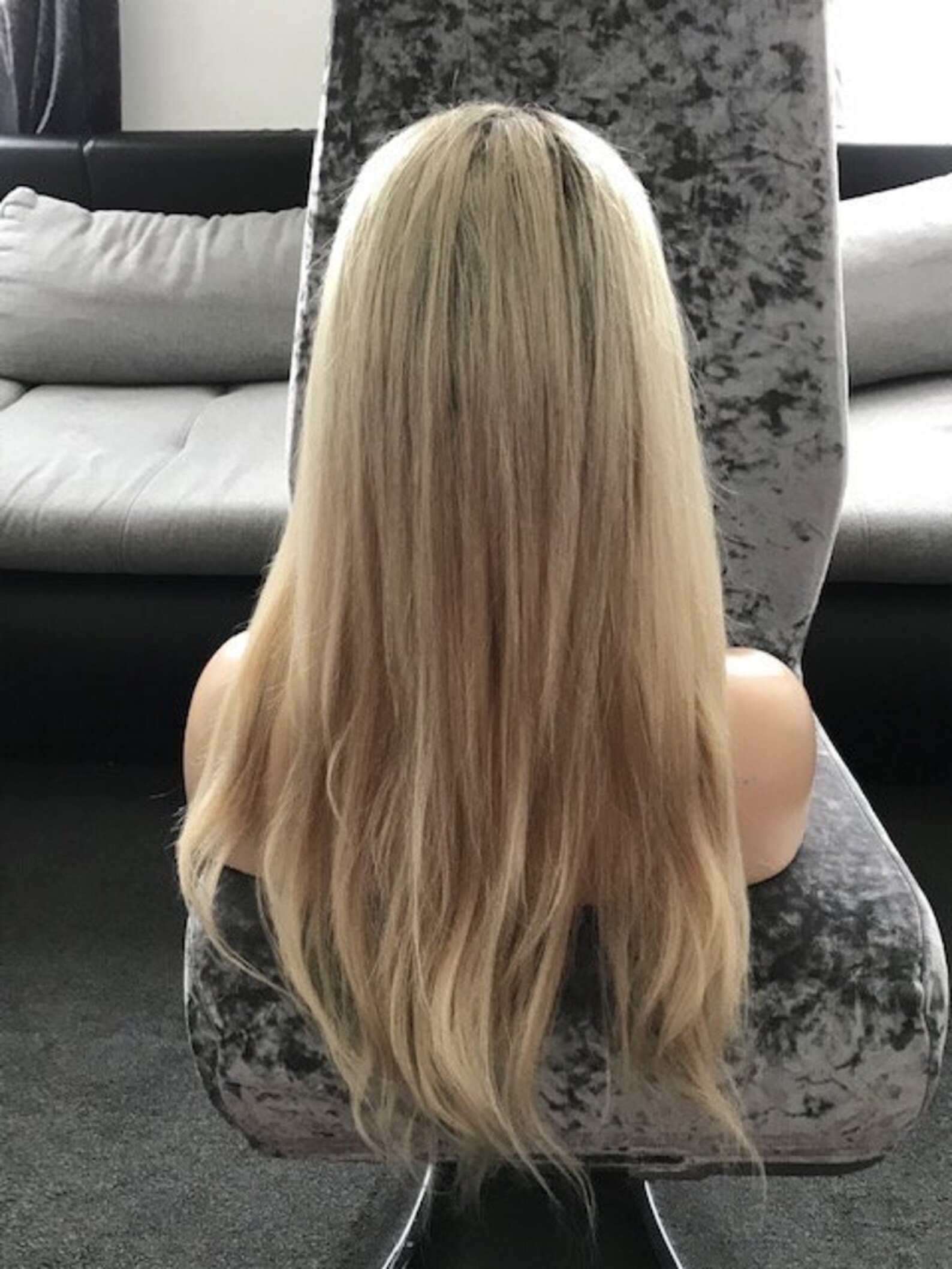 Custom Order 20” Ash Blonde Rooted Full Lace Wig 100% Human Hair - Etsy