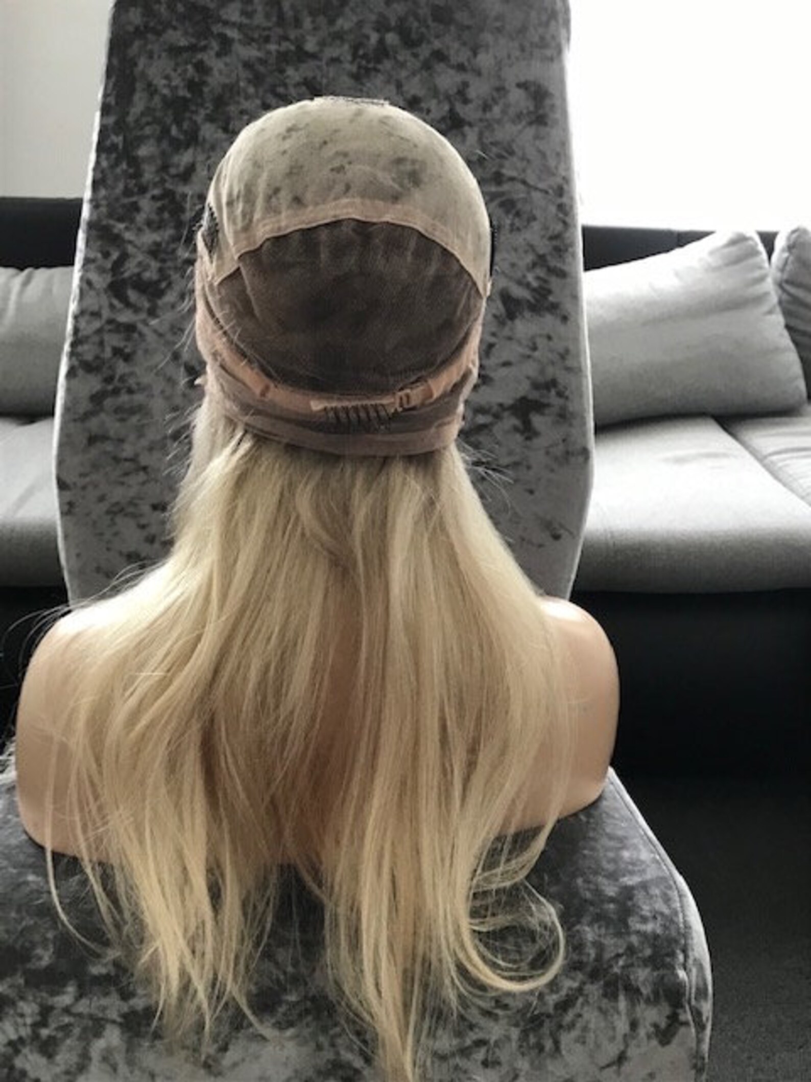 Custom Order 20” Ash Blonde Rooted Full Lace Wig 100% Human Hair - Etsy
