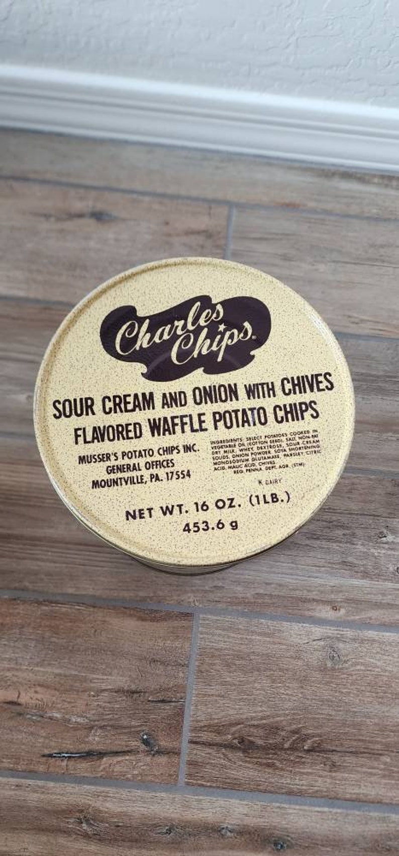 Rare Vintage Charles Chips Tin, Sour Cream & Onion - Etsy