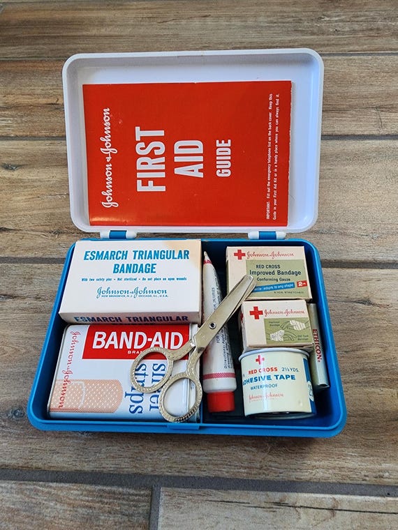1960s Vintage Johnson & Johnson Travel First Aid Kit - Gem