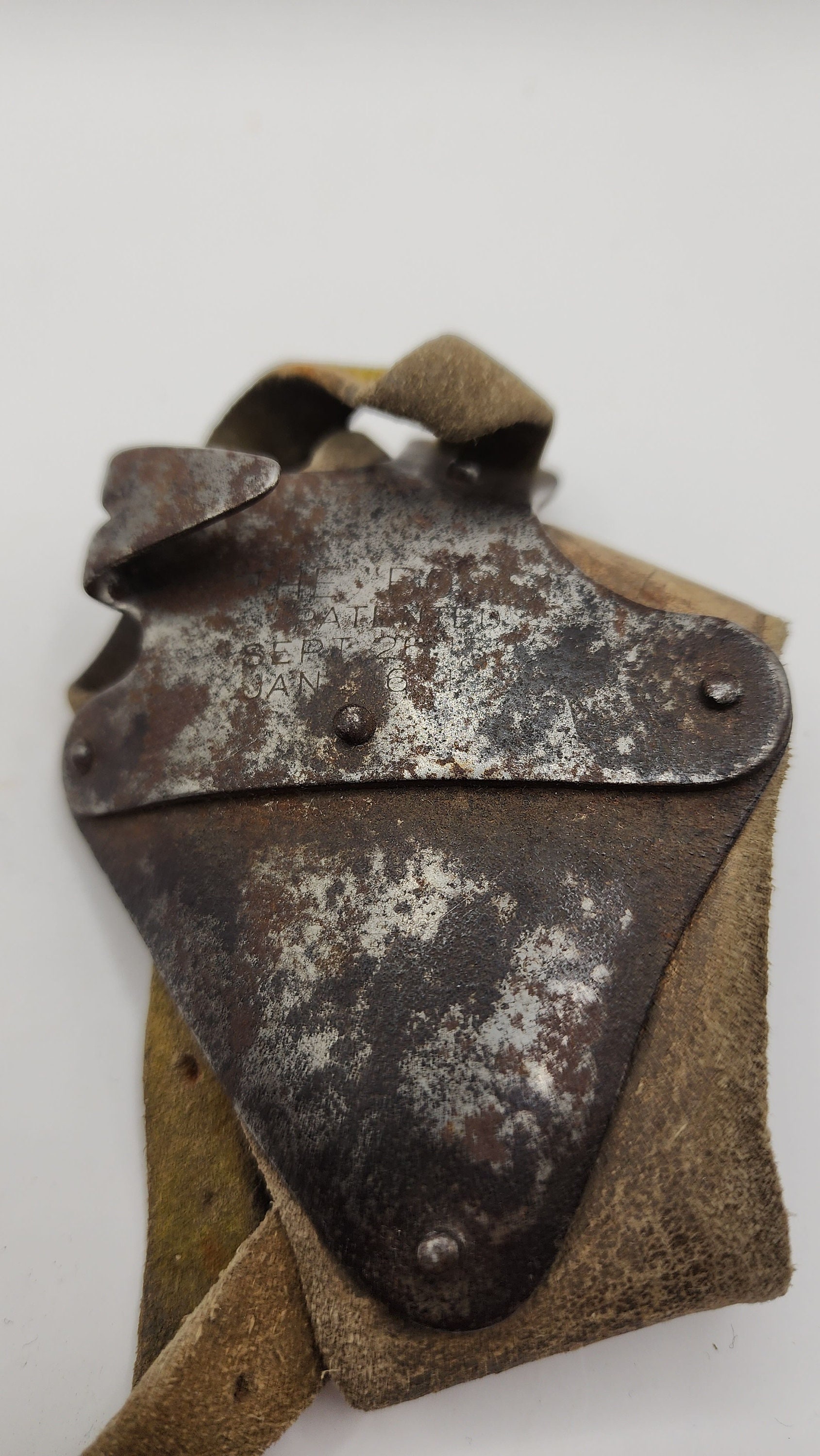 2 Vintage 1800's the Boss Corn Husking Shucker Tool Steel and Leather ...