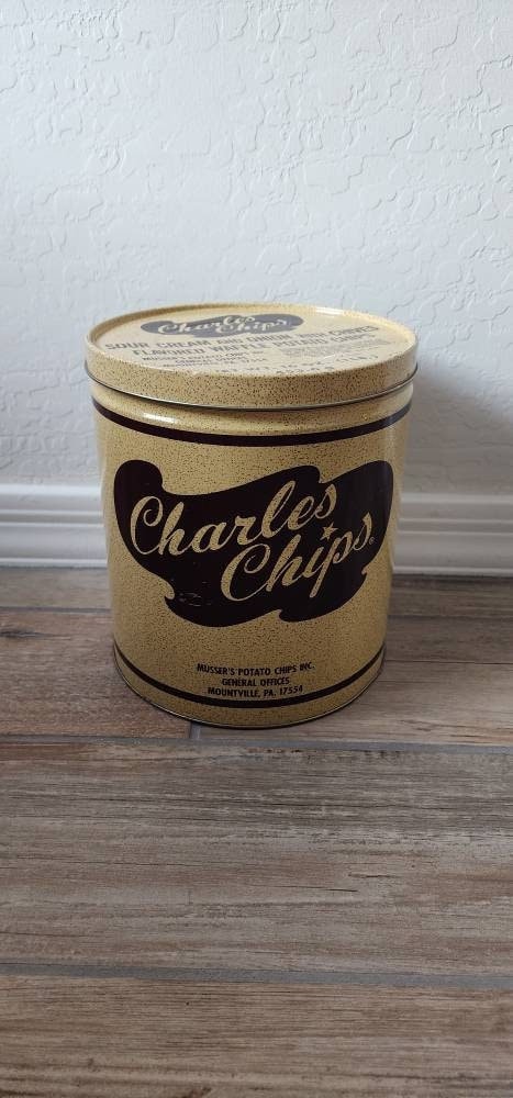 Rare Vintage Charles Chips Tin, Sour Cream & Onion - Etsy