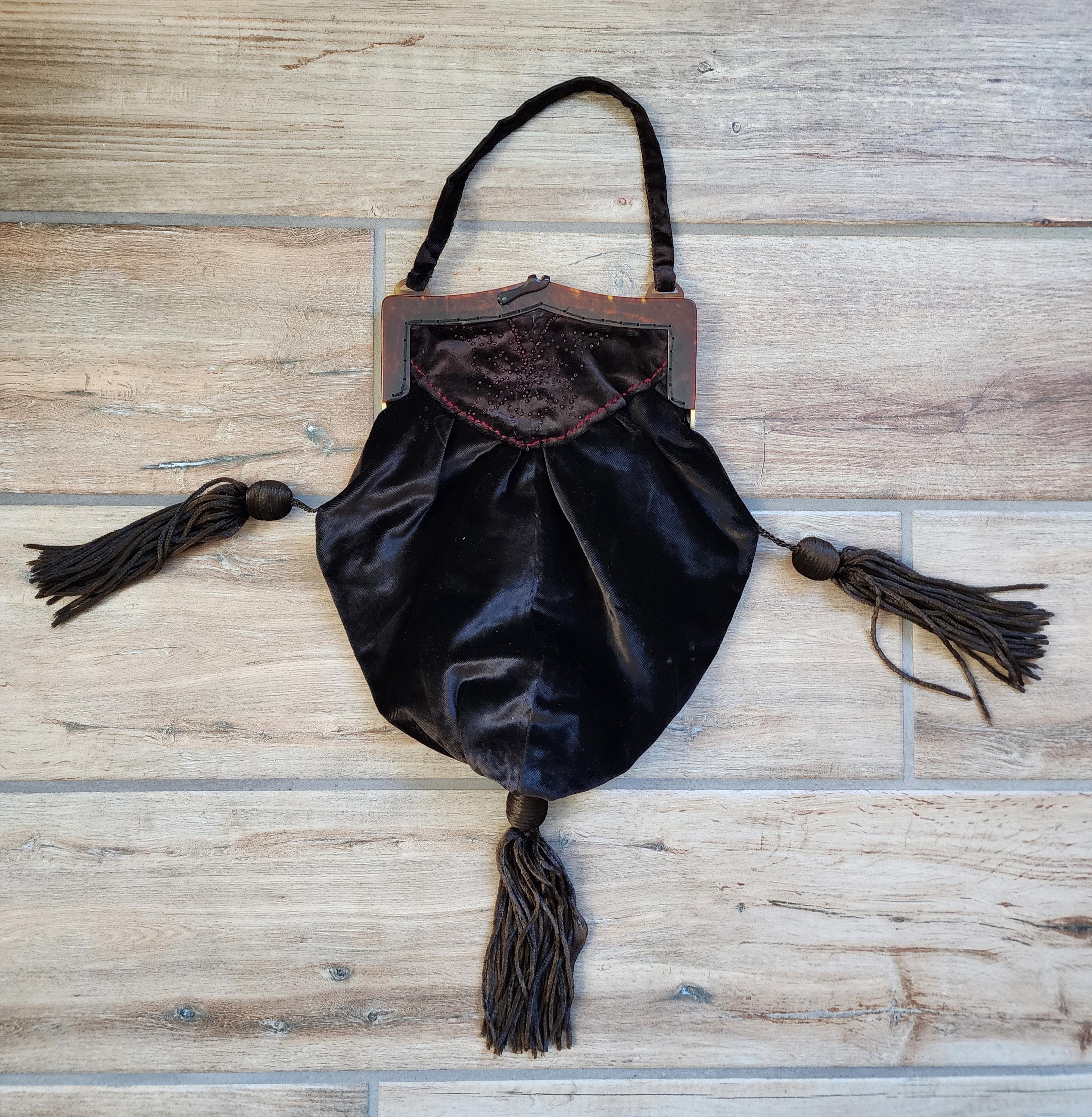 1920s Era Handmade Velvet Handbag With Three Tassels - Etsy