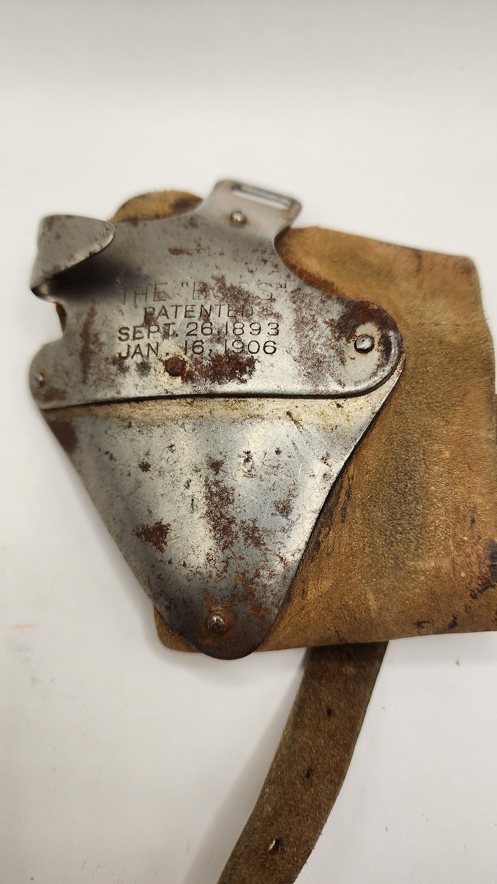 2 Vintage 1800's the Boss Corn Husking Shucker Tool Steel and Leather ...