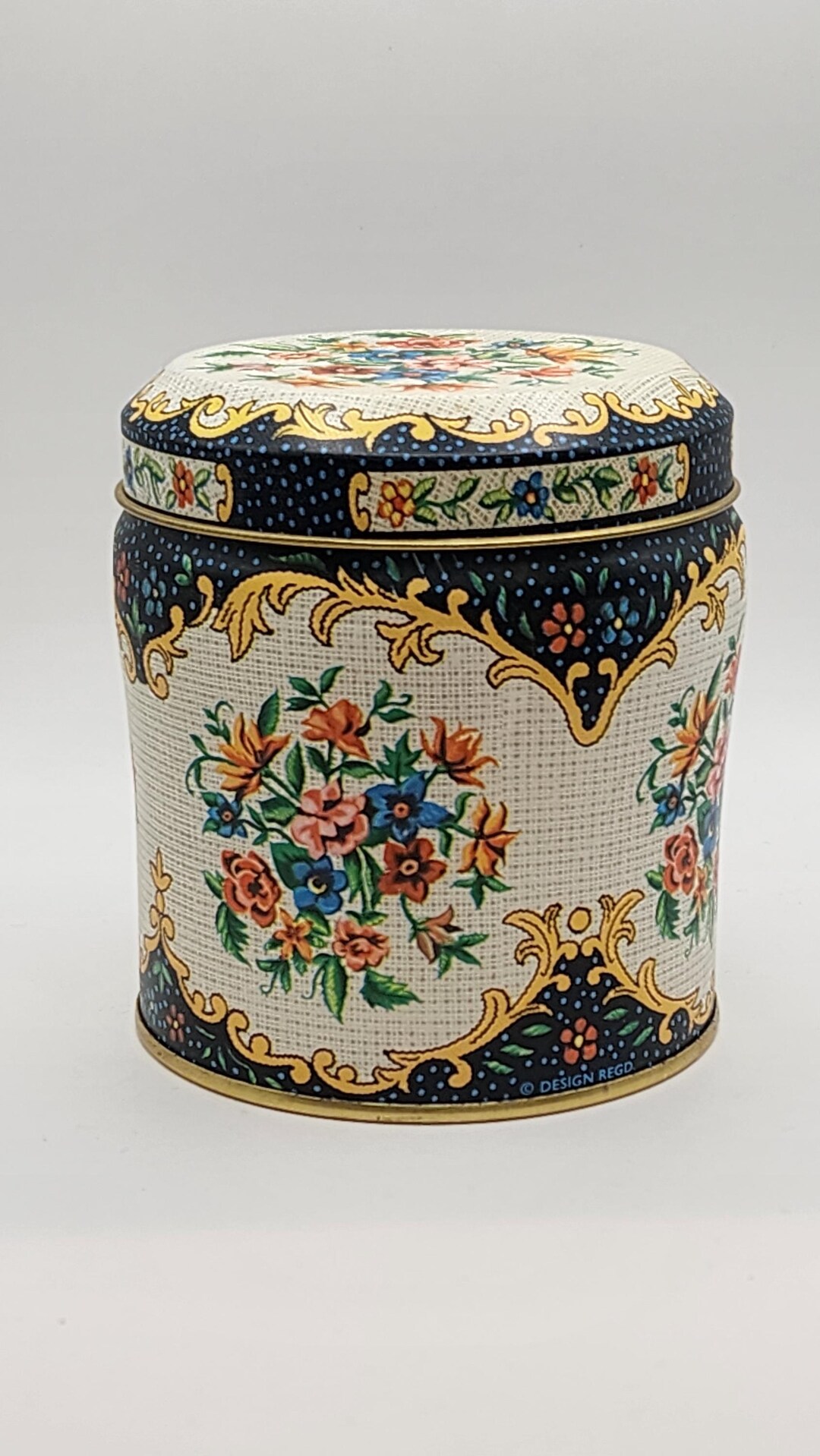 Vintage Daher Tin, England, Flower Pattern - Etsy