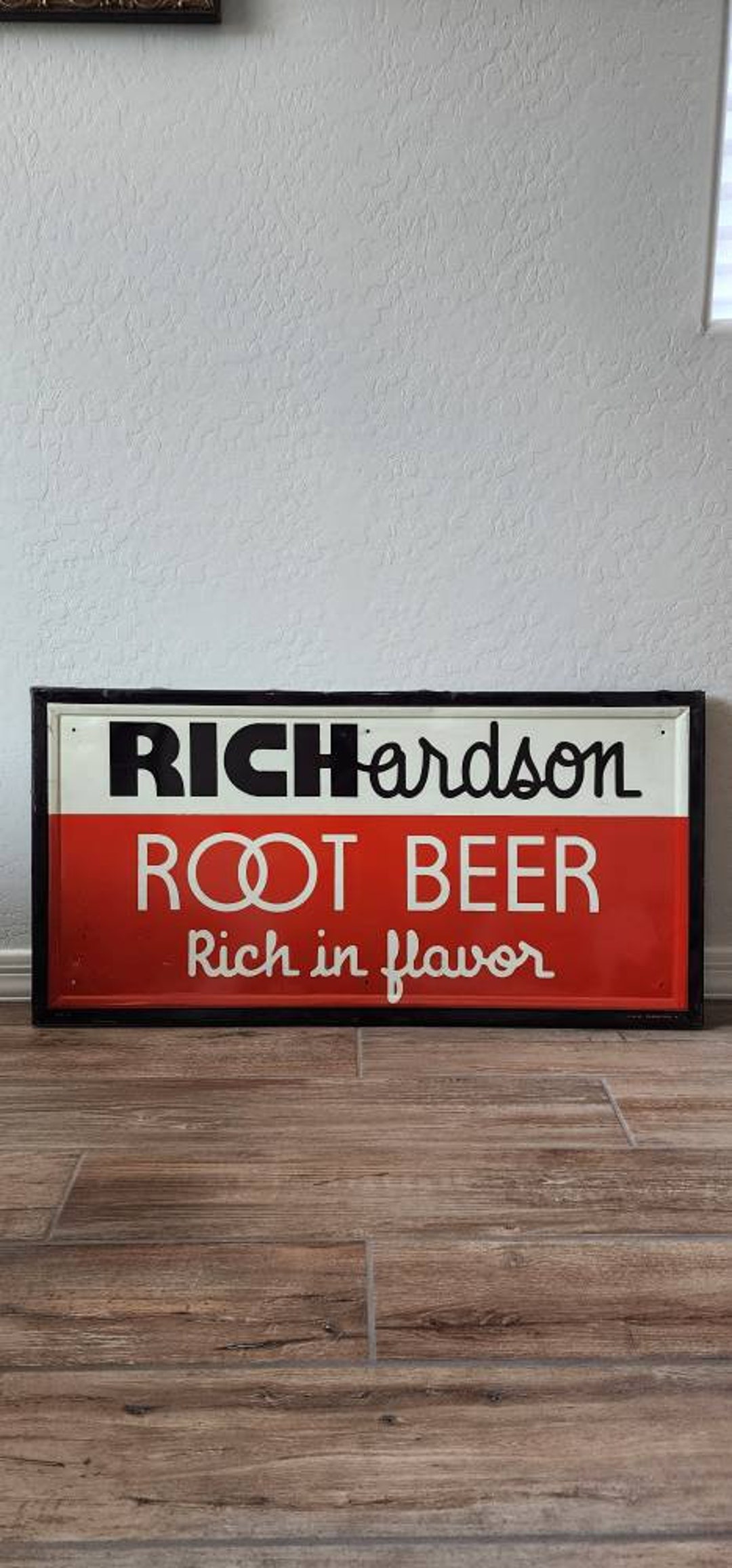 Vintage 1940's Richardson Root Beer Self-framed Tin Soda Sign - Etsy