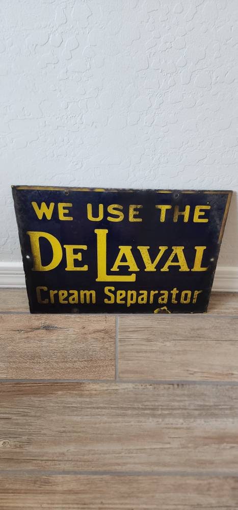Early 1900's Era Vintage Original Porcelain Sign De Laval Cream ...