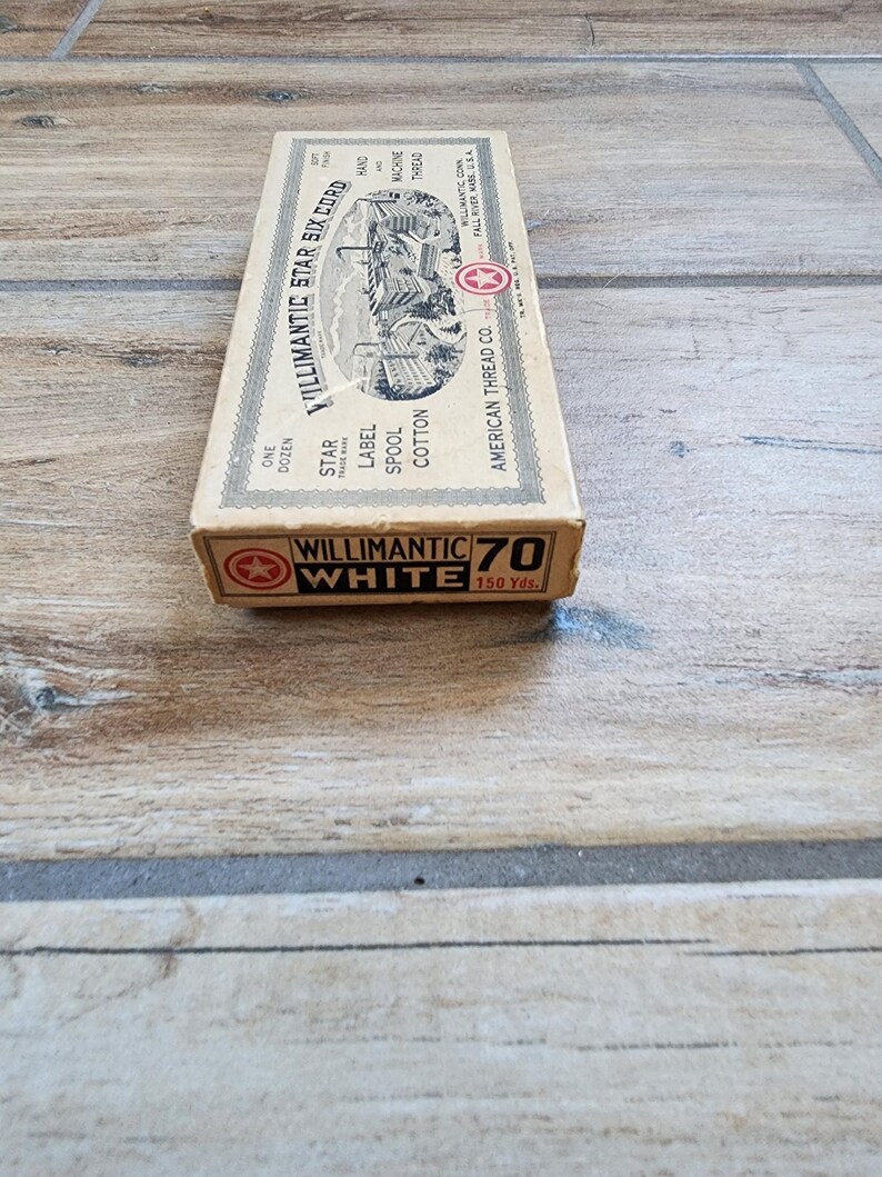 Rare. 1920s Willimantic Star Six Cord American Thread Cardboard Box ...