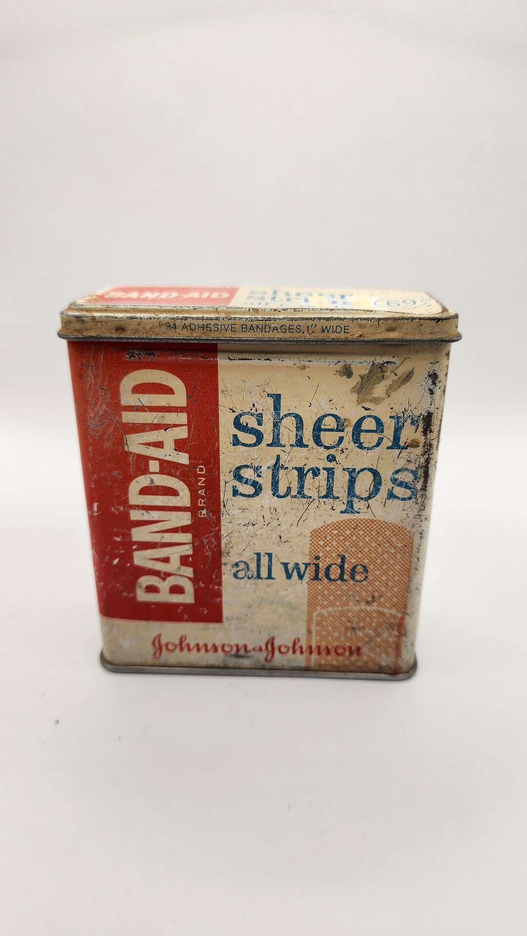 Vintage Johnson & Johnson BAND-AID Sheer Strips All Wide Tin Empty - Etsy
