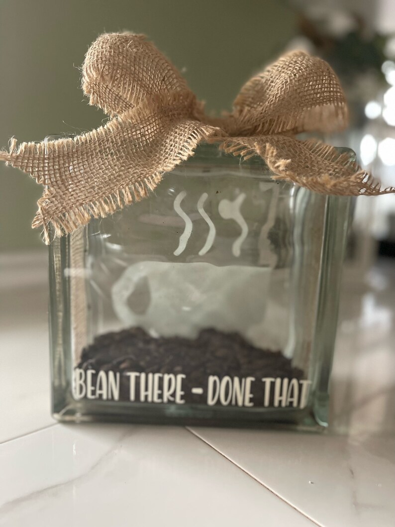 Bean There Done That Glass Block - Etsy