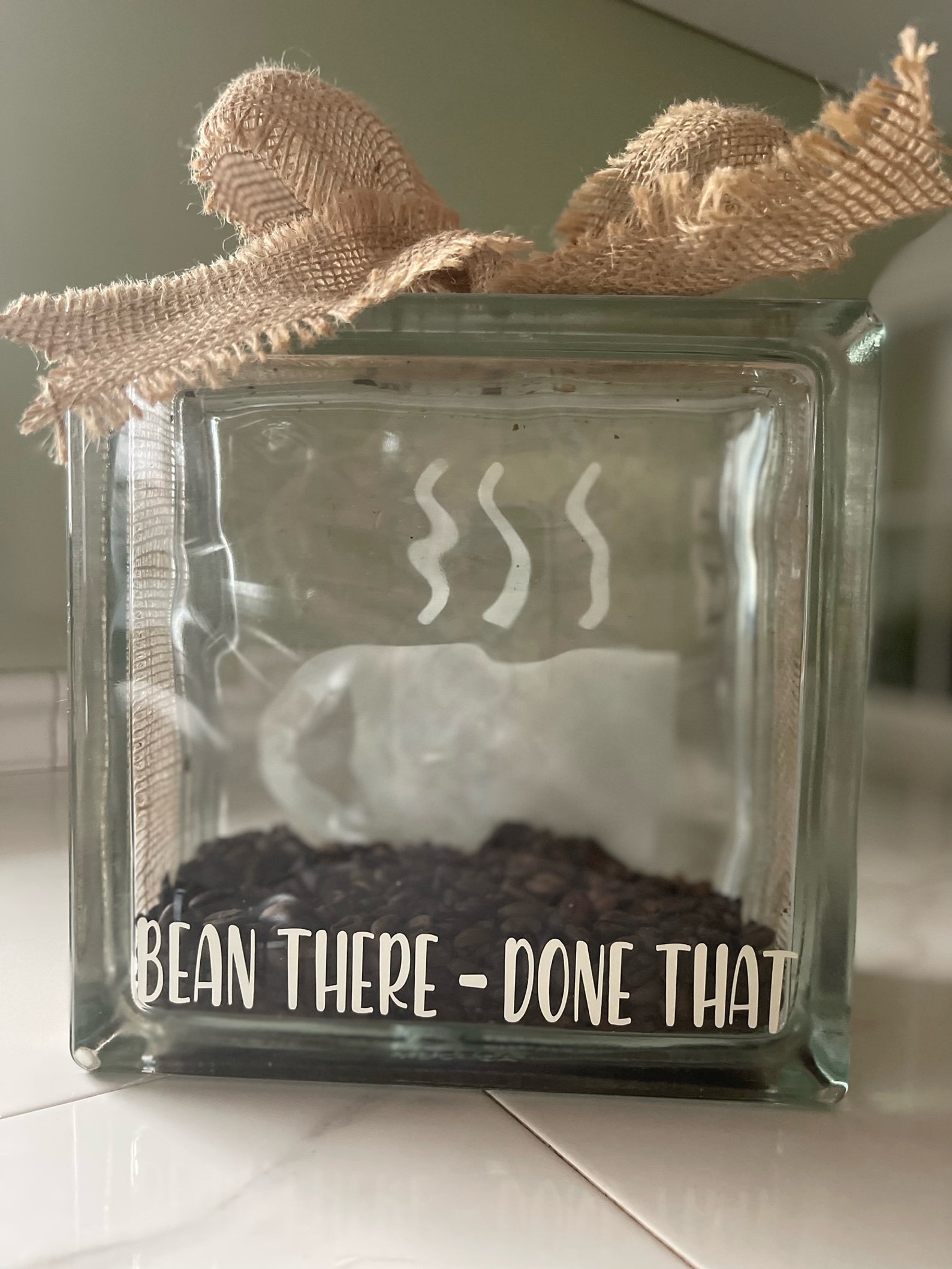 Bean There Done That Glass Block - Etsy