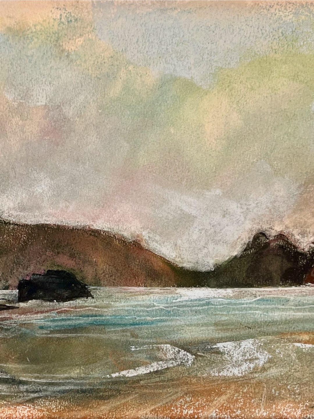 Original Pastel Painting 'the Headland’ Porthcurno Cornwall - Etsy