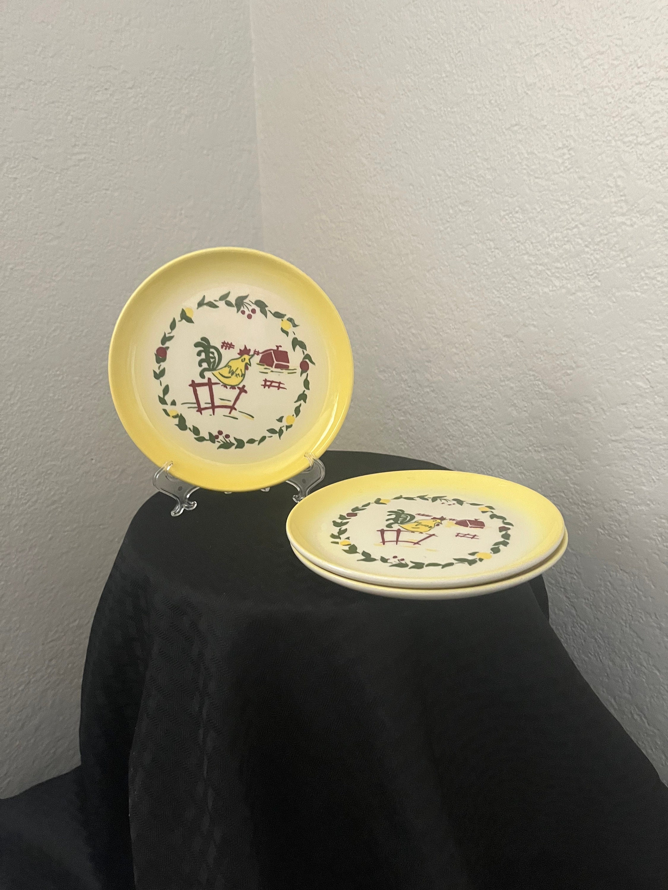 Brock of California Farm Yellow Bread and Butter Plates (set of 3) - Etsy