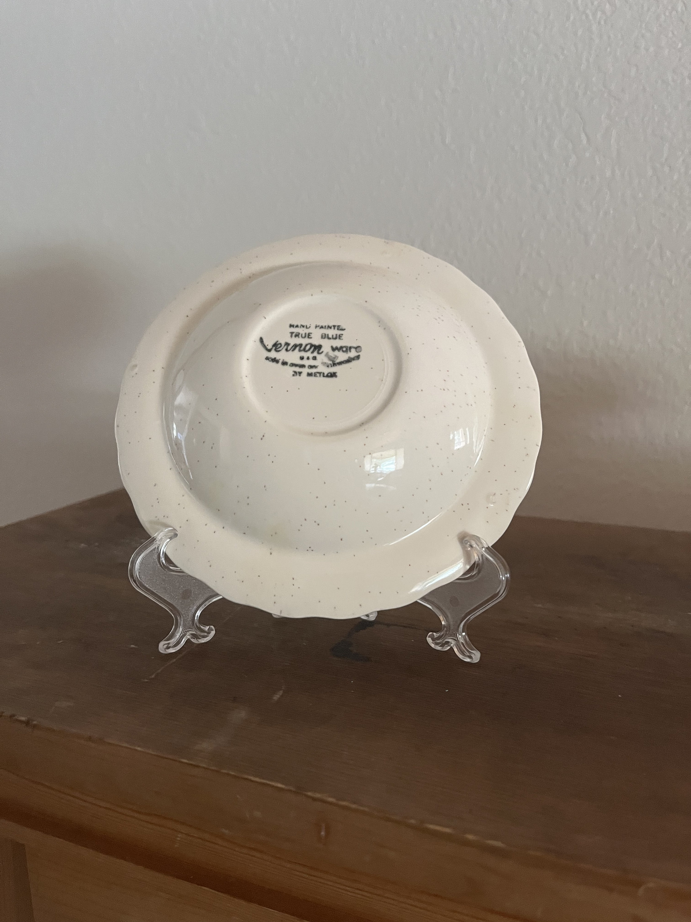 Vernon Ware Metlox True Blue Rimmed Fruit/dessert Bowl - Etsy