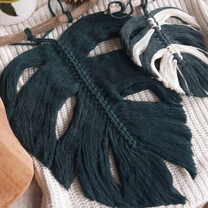 Monstera Leaf Macrame Wall Hanging - BIG Green Leaf - Etsy