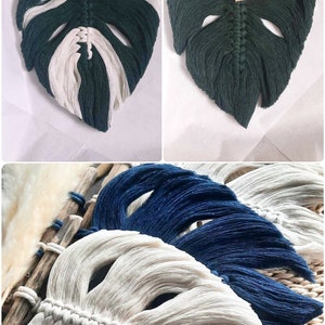 Monstera Variegata Leaf Macrame Wall Hanging - White Monstera Decor - Etsy