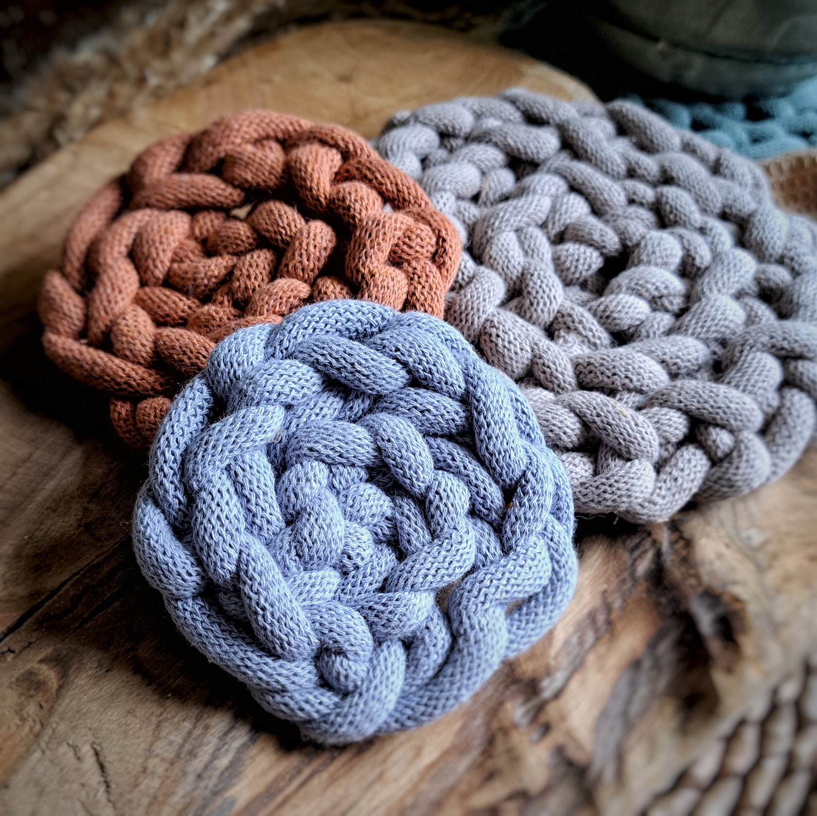 Macrame Coasters - Earthy Tones and Thick Jumbo Cord, 2 Sizes - Etsy